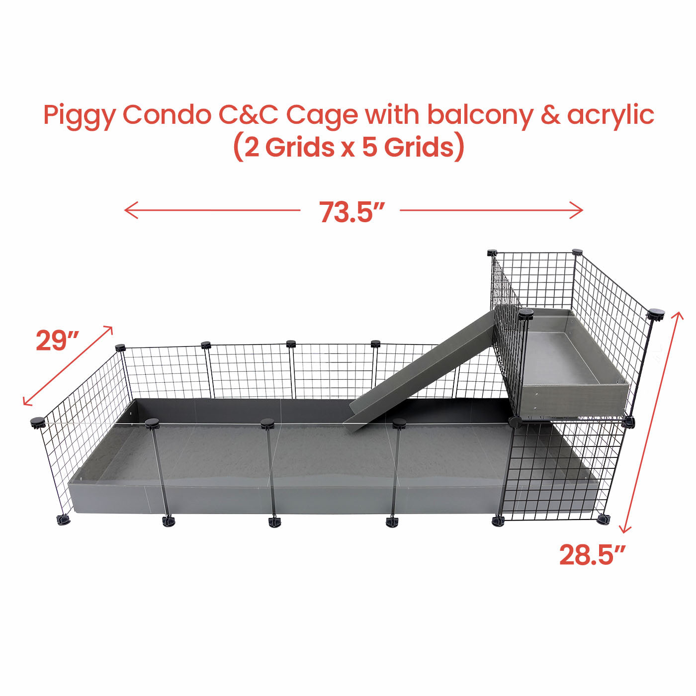 Piggy Condo C&C Cage with Balcony & Ramp – GuineaDad