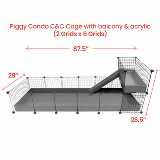 Piggy Condo C&C Cage with Balcony & Ramp – GuineaDad