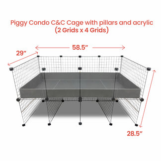 Piggy Condo C&C Cage with Pillars – GuineaDad